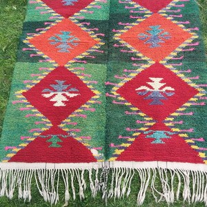 Green Red Rug / Turkish Green Rug / Vintage Turkish Rug / Old - Etsy