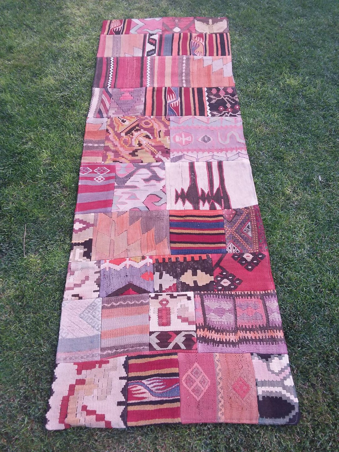 2'4x6'8 Patchwork Runner Rug Low Pile Patchwork - Etsy