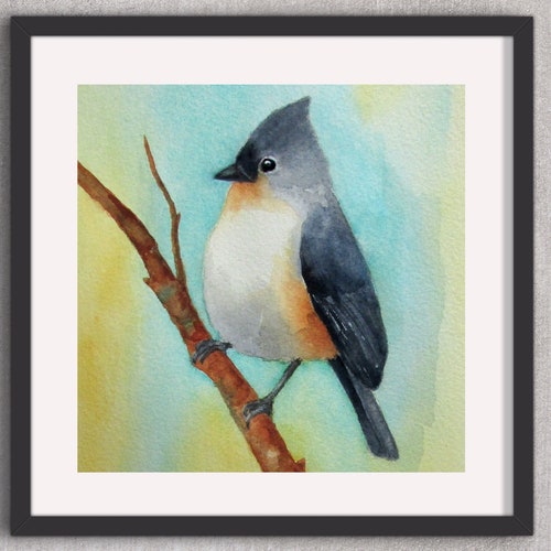 Watercolor Bird Square Print Abstract Bird Art Wall Decor - Etsy