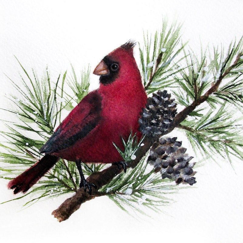 Red Birds in Tree - Etsy