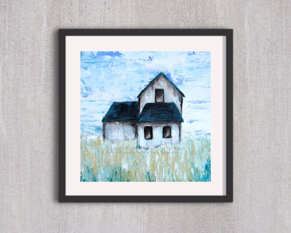 Country House Square Painting 10x10 8x8 5x5 4x4 Acrylic | Etsy