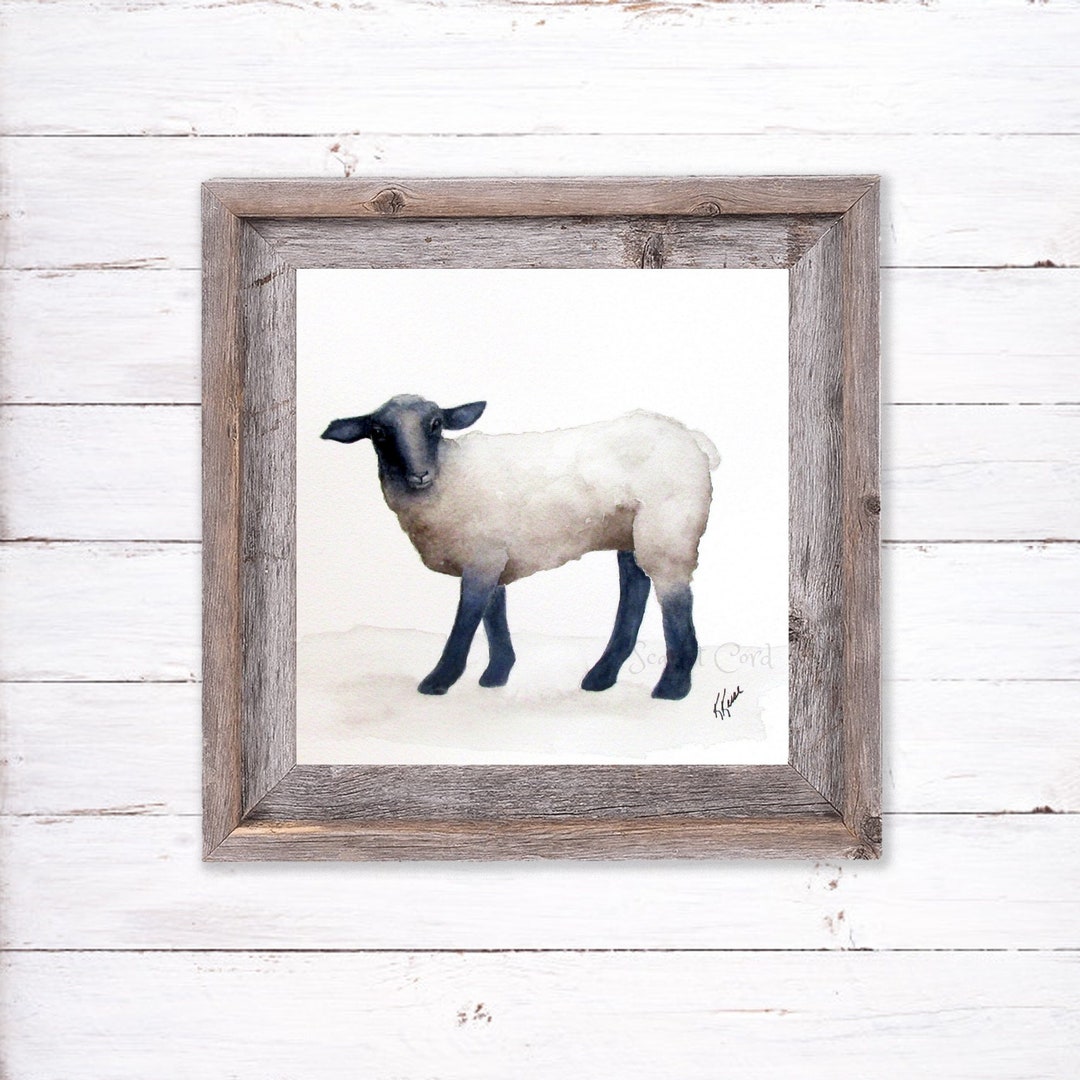 Watercolor Sheep Print, Farmhouse Wall Decor - Etsy