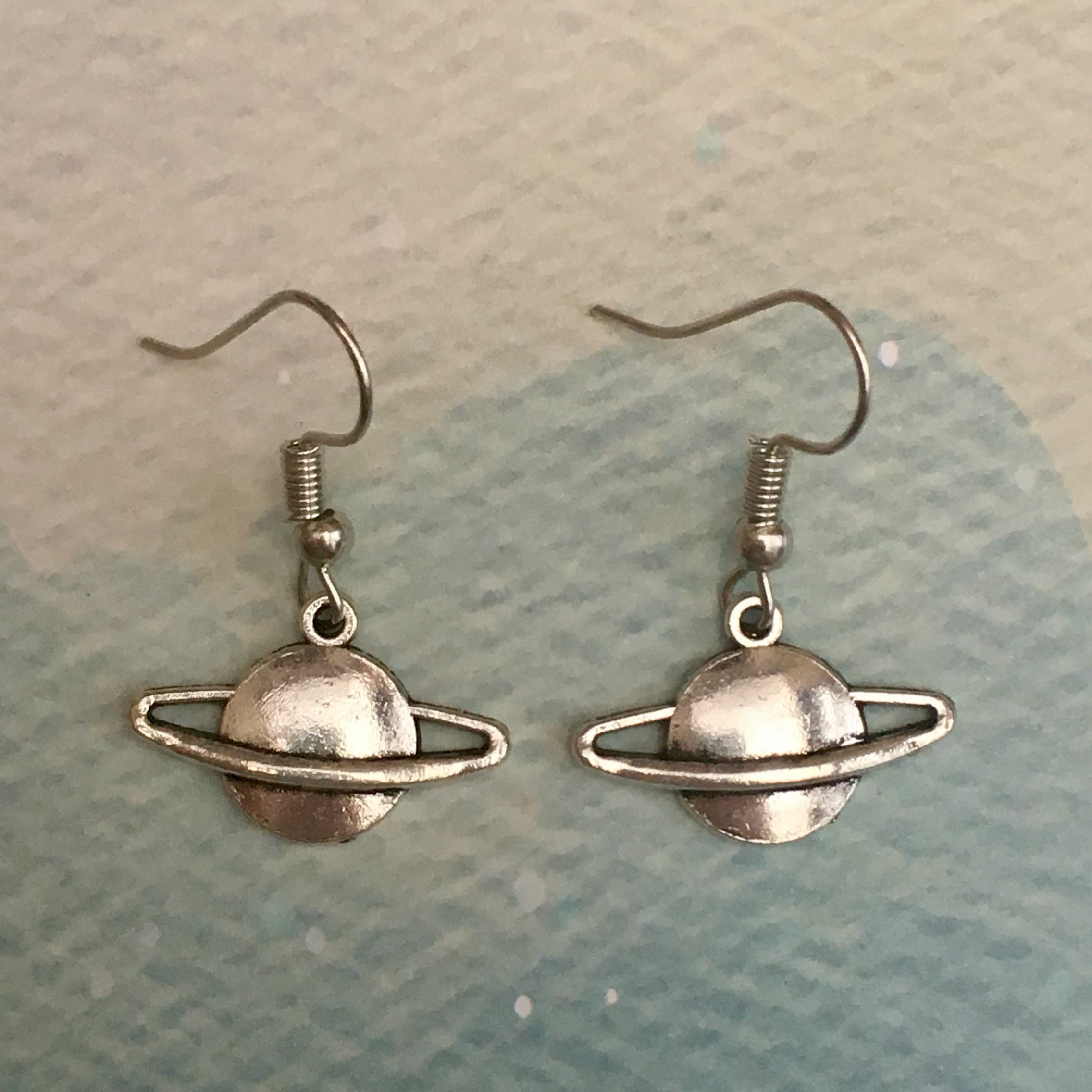 Planet Earrings Saturn Earrings Space Earrings Planet Etsy