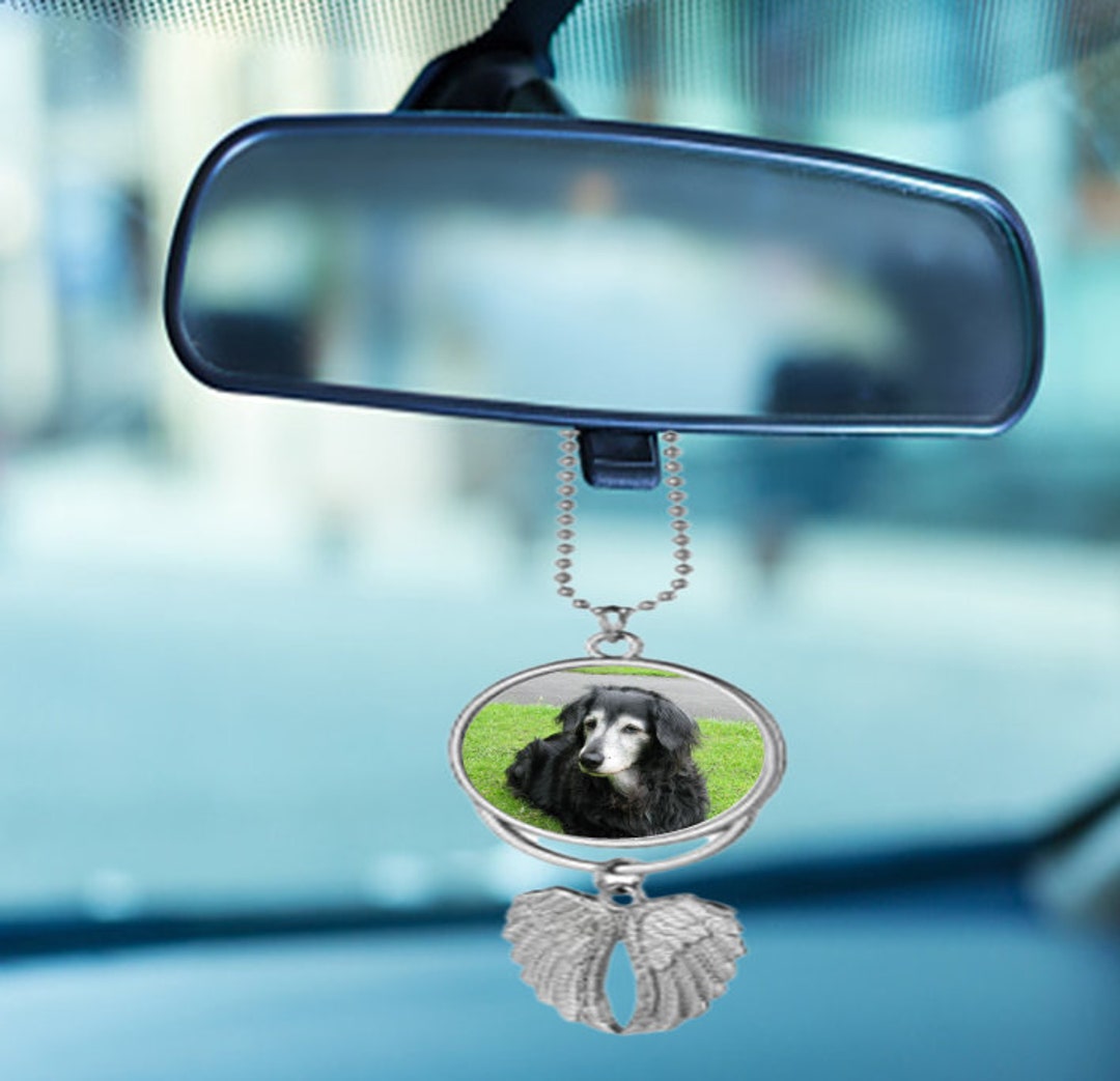 Personalized Photo Ornament, Rear View Mirror Charm - Etsy