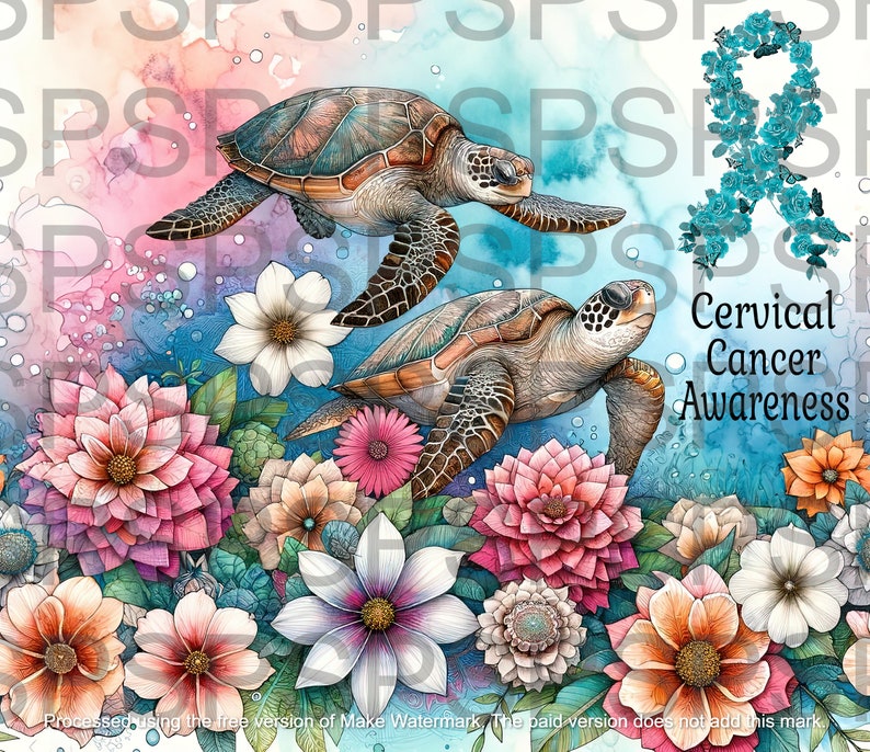 Cervical Cancer Awareness Sea Turtle Design - Etsy
