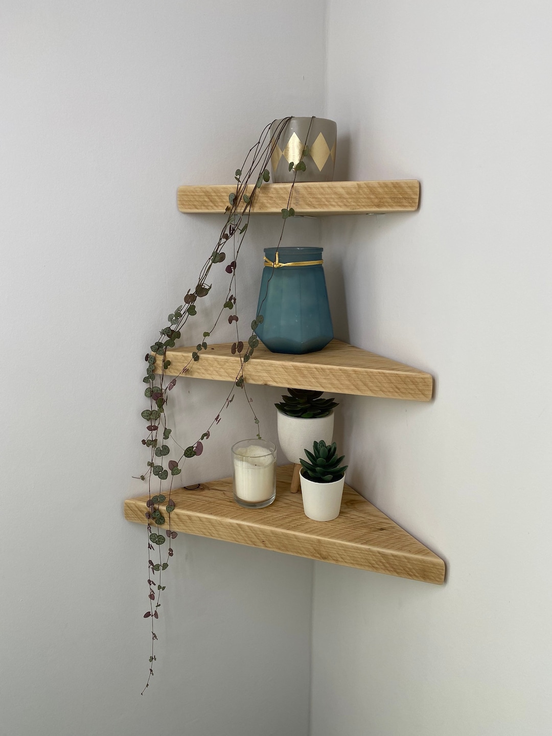 Reclaimed Scaffold Board Corner Shelf Shelf Scaffold Floating Wood ...