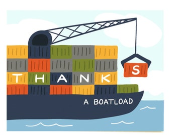 Thank You Boat Card | Etsy