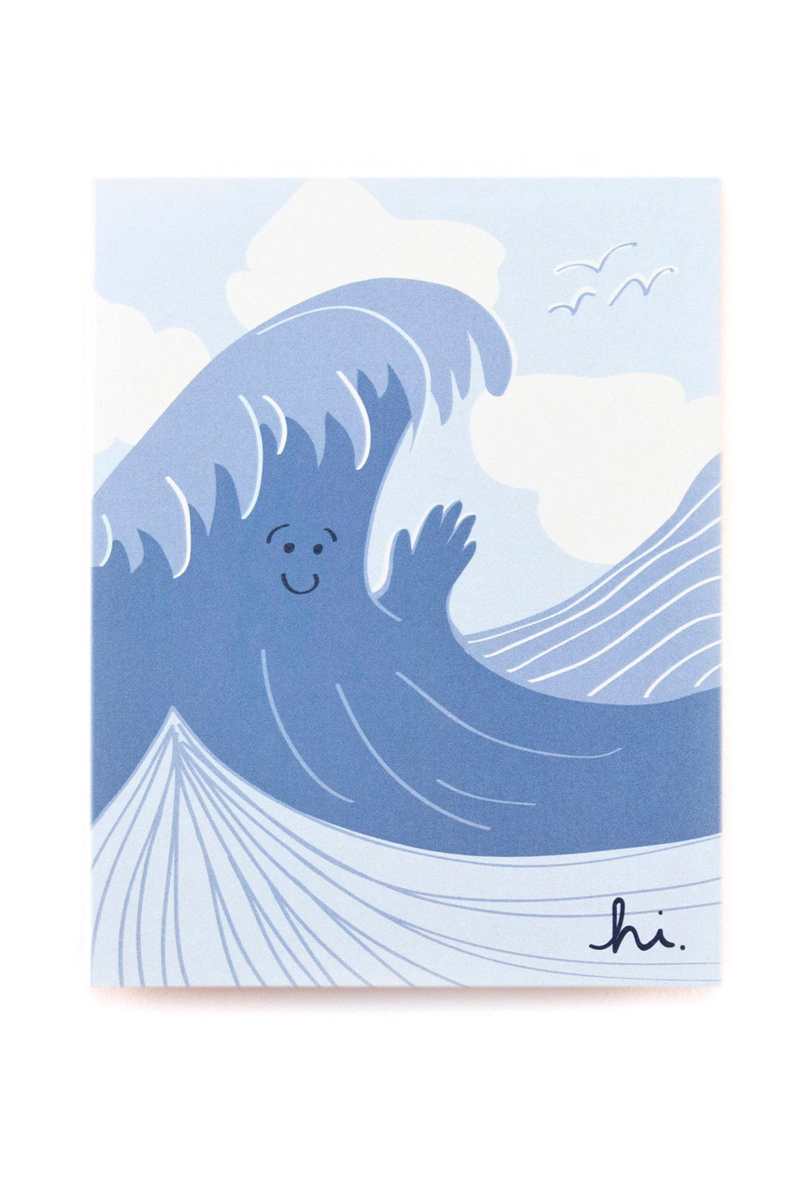 Greeting Card | Wave Waving // Blue Water Wave Smiling, Waving Hi ...