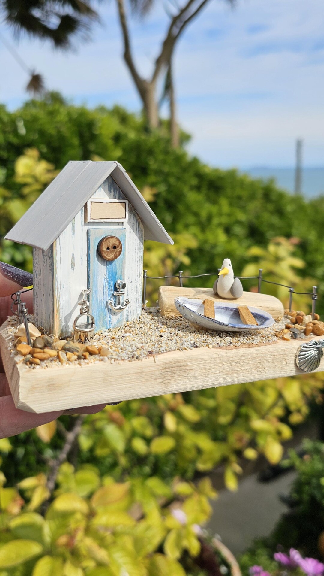 Weathered Beach Shack Scene With Seagull and Boat. - Etsy