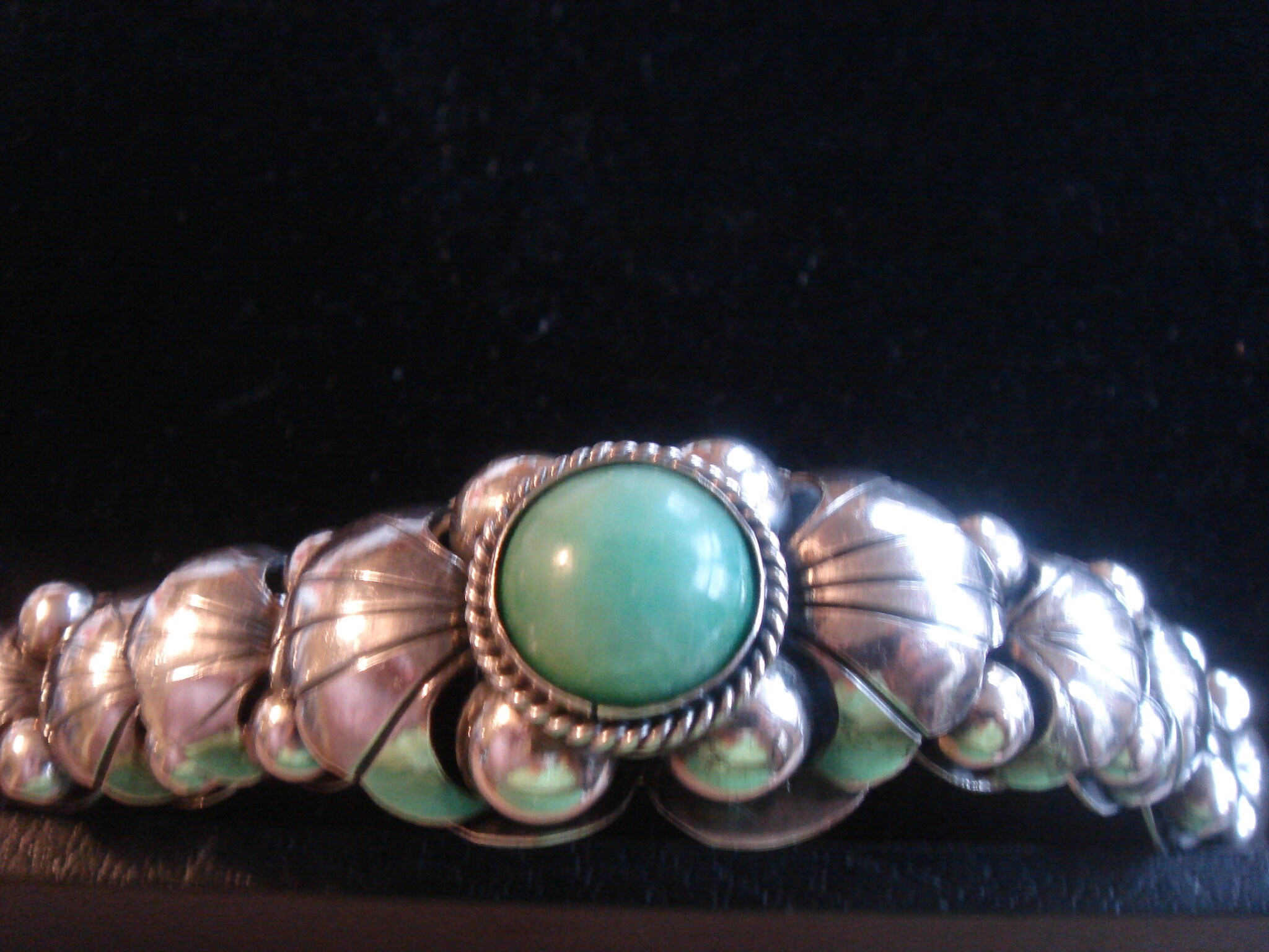 Large Vintage Sterling Silver Mexico/mexican Hinged Bracelet Signed ...