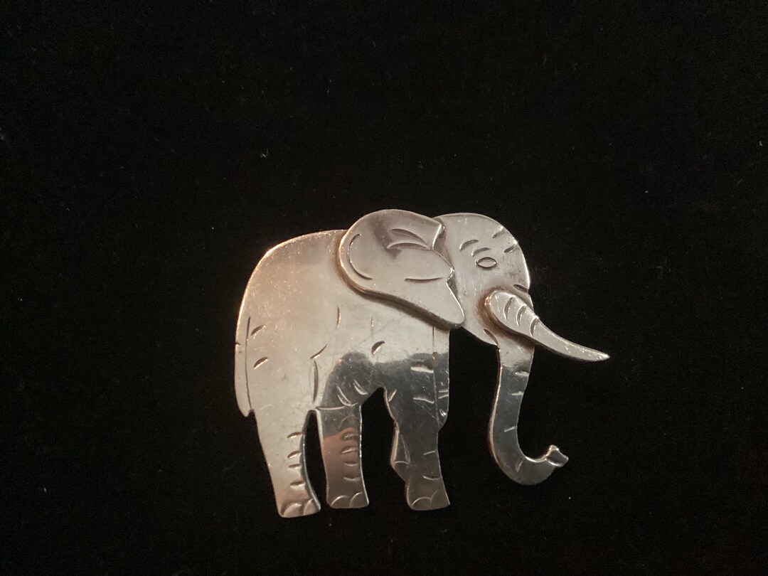 Vintage Sterling Silver Mexican Elephant Pin/brooch - Etsy