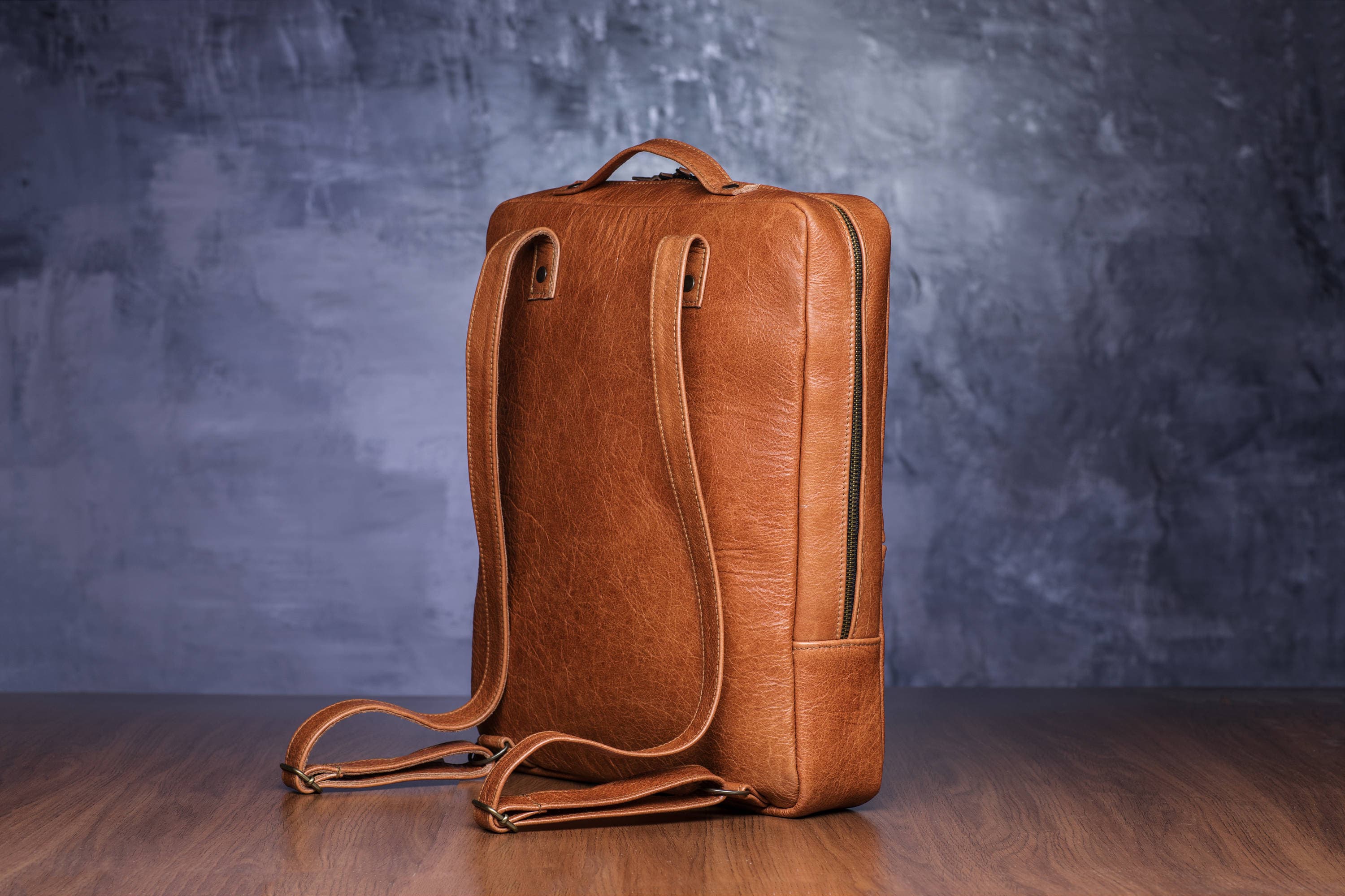 Brown Leather Backpack, Tan Rucksack, Minimalist Backpack, Laptop Bag ...