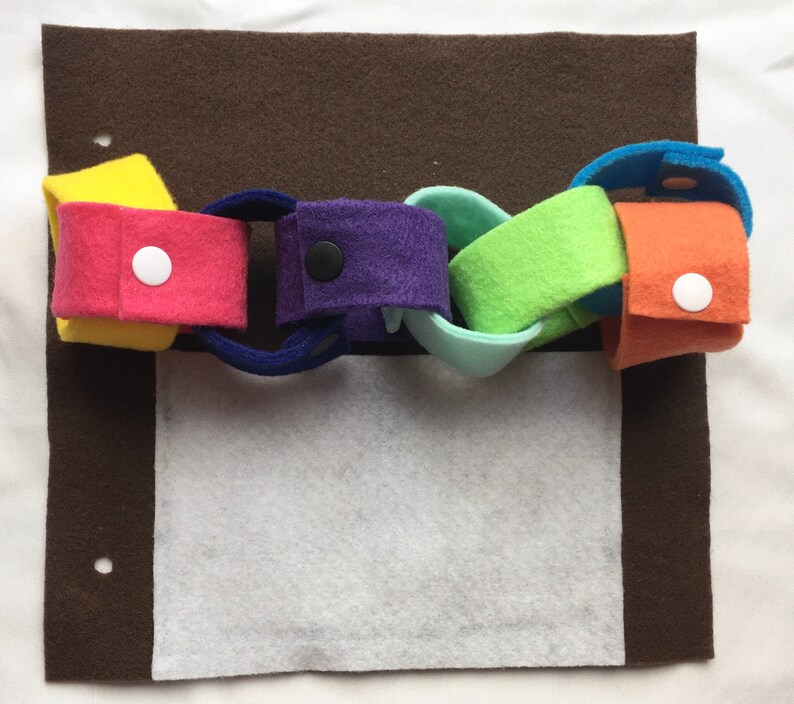 Felt Quiet Book Page-loop Chain, Preschool Snap Activity, Fine Motor ...
