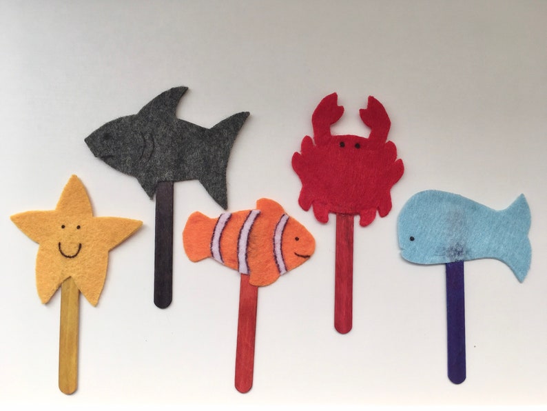 Felt Quiet Book Page-ocean Animal Finger Puppets Sea - Etsy