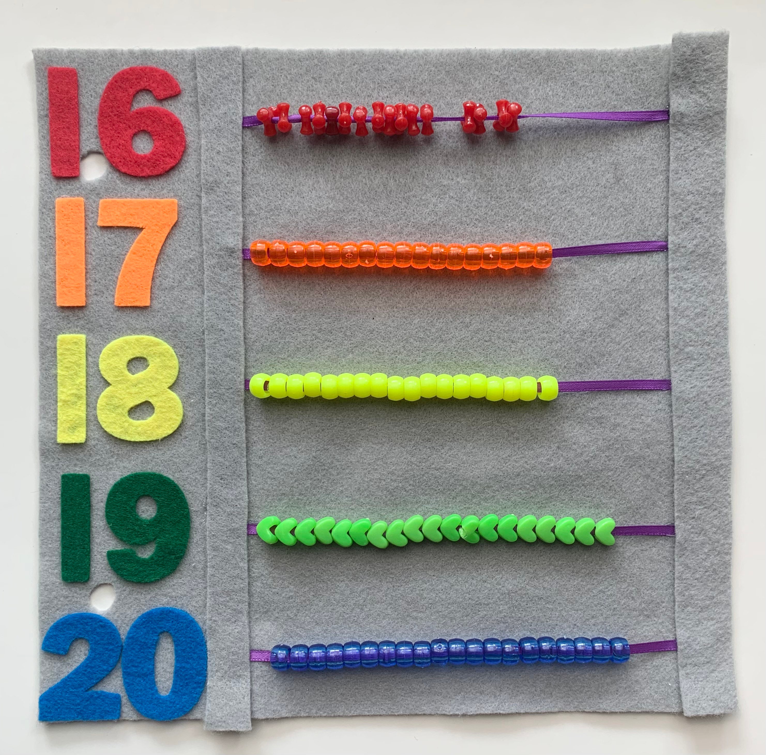 Felt Quiet Book Page-bead Counting, Learning Numbers and Colors ...