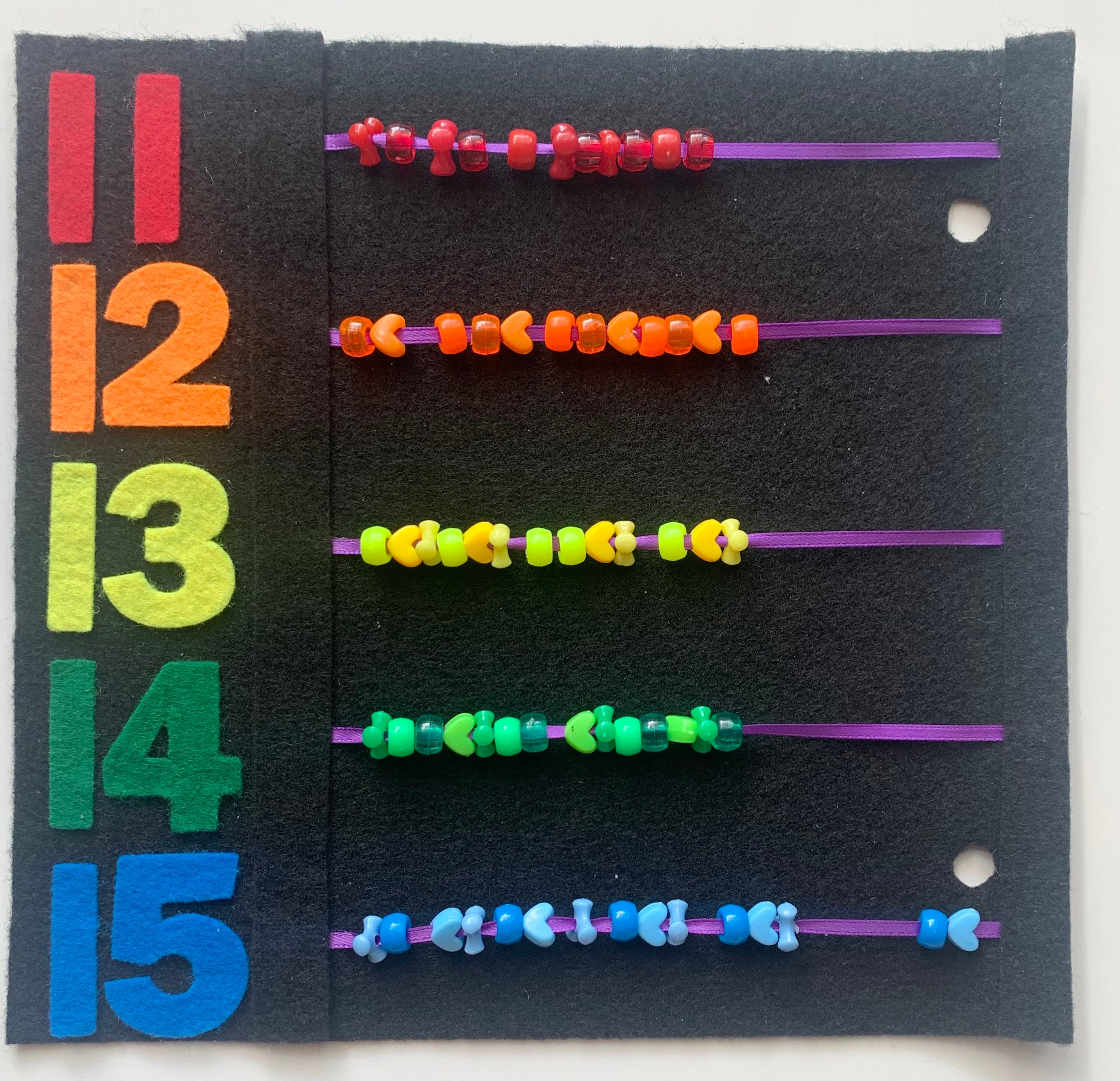 Felt Quiet Book Page-bead Counting, Learning Numbers and Colors ...