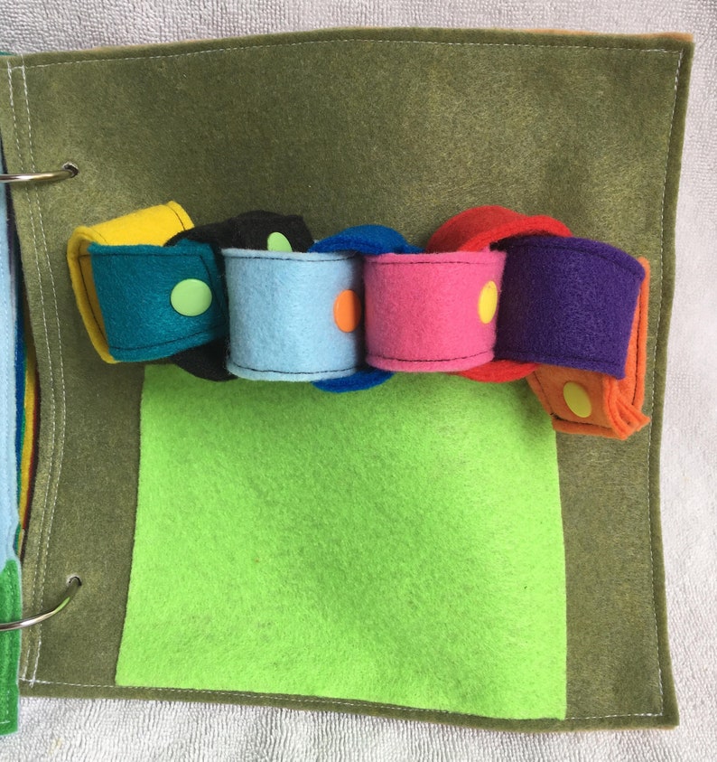 Felt Quiet Book Page-loop Chain, Preschool Snap Activity, Fine Motor ...