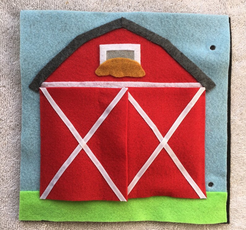 Felt Quiet Book Page-farm Animal Finger Puppets, Preschool Quiet Time ...