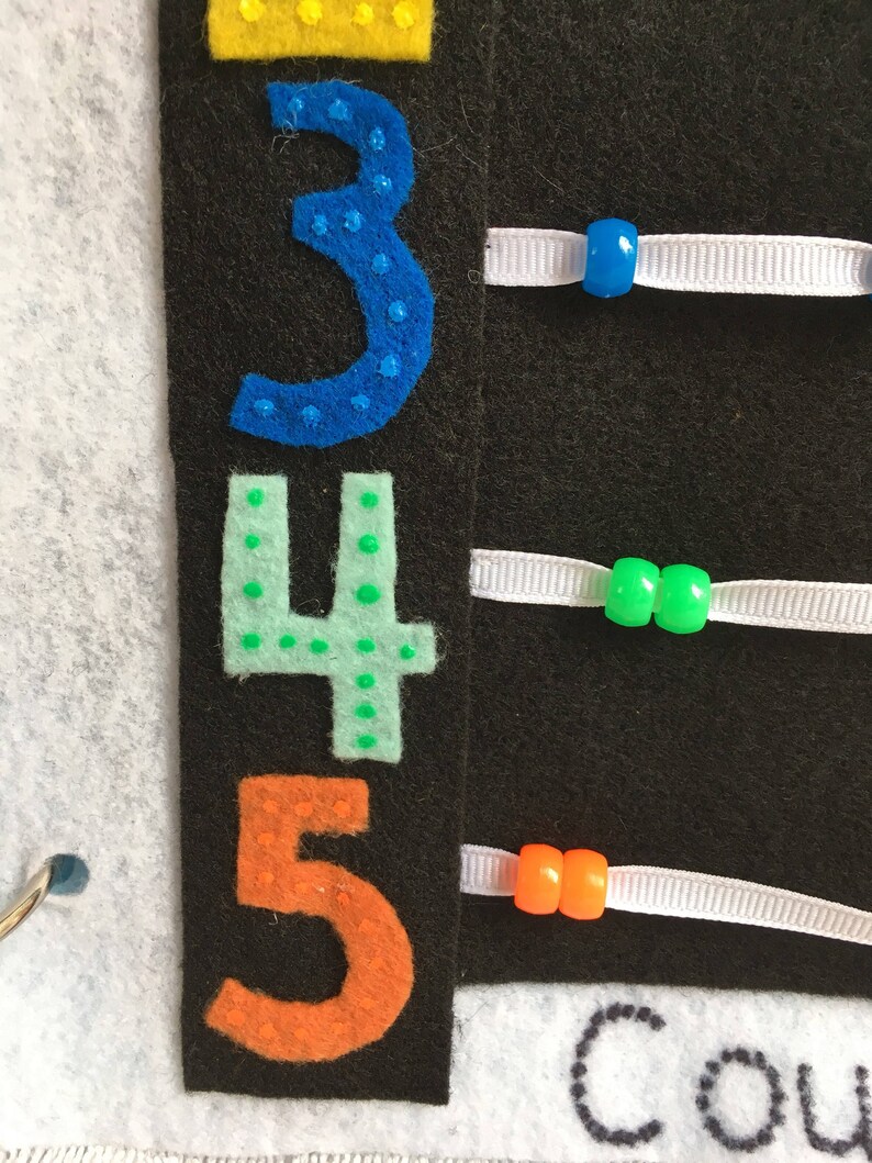 Felt Quiet Book Page-Bead Counting | Etsy
