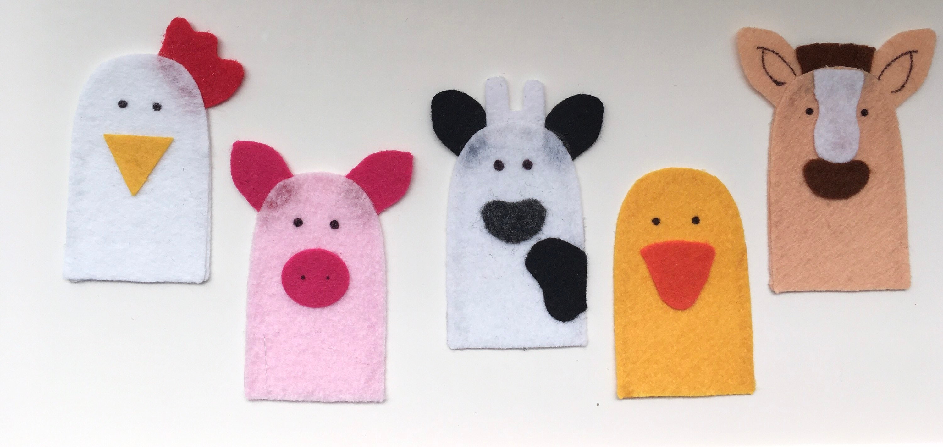 Felt Quiet Book Page-farm Animal Finger Puppets, Preschool Quiet Time ...
