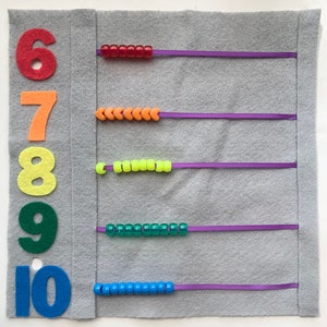 Felt Quiet Book Page-bead Counting, Learning Numbers and Colors ...
