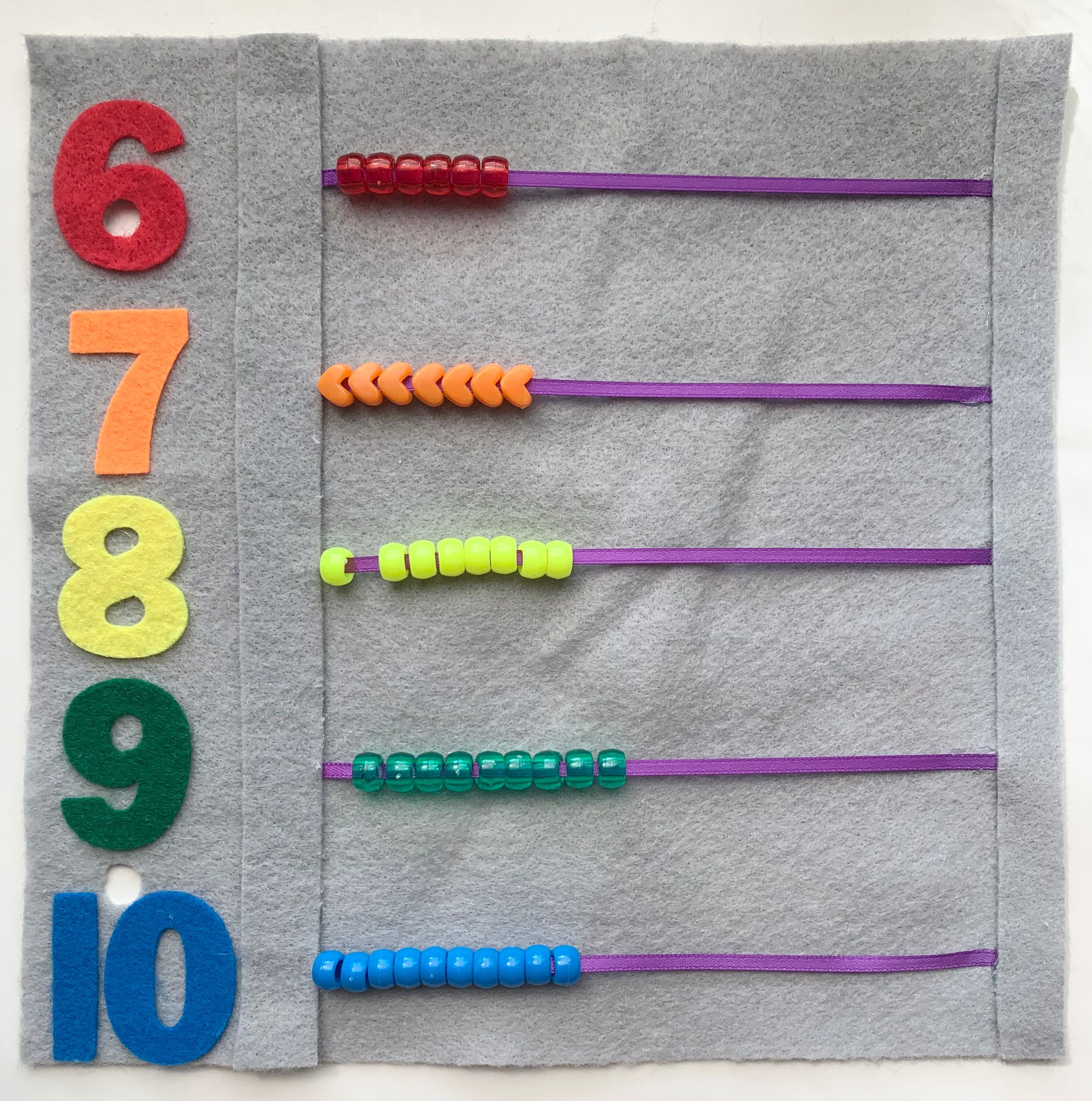 Felt Quiet Book Page-bead Counting, Learning Numbers and Colors ...