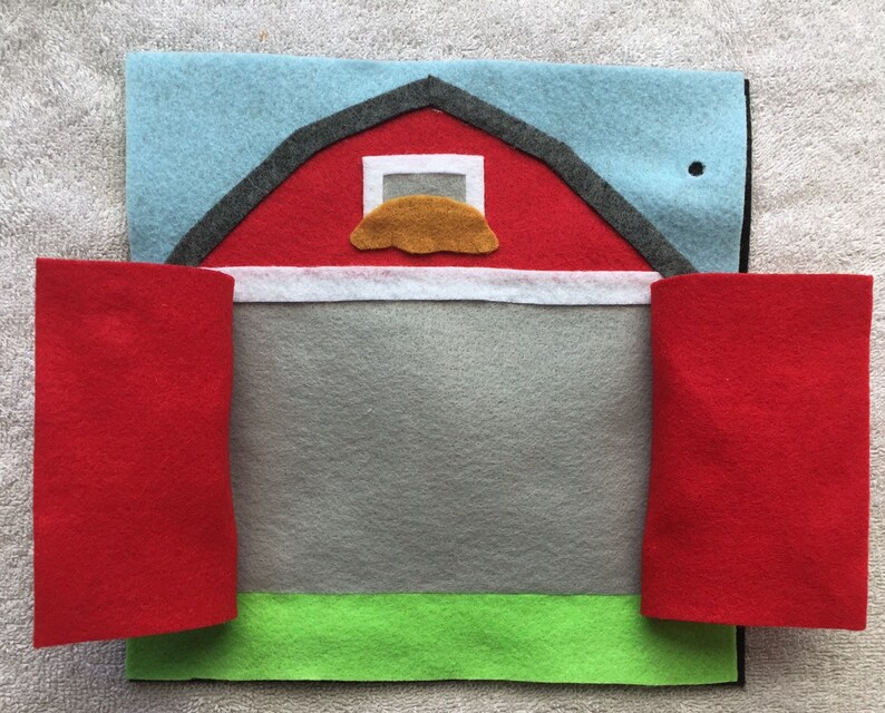 Felt Quiet Book Page-farm Animal Finger Puppets, Preschool Quiet Time ...