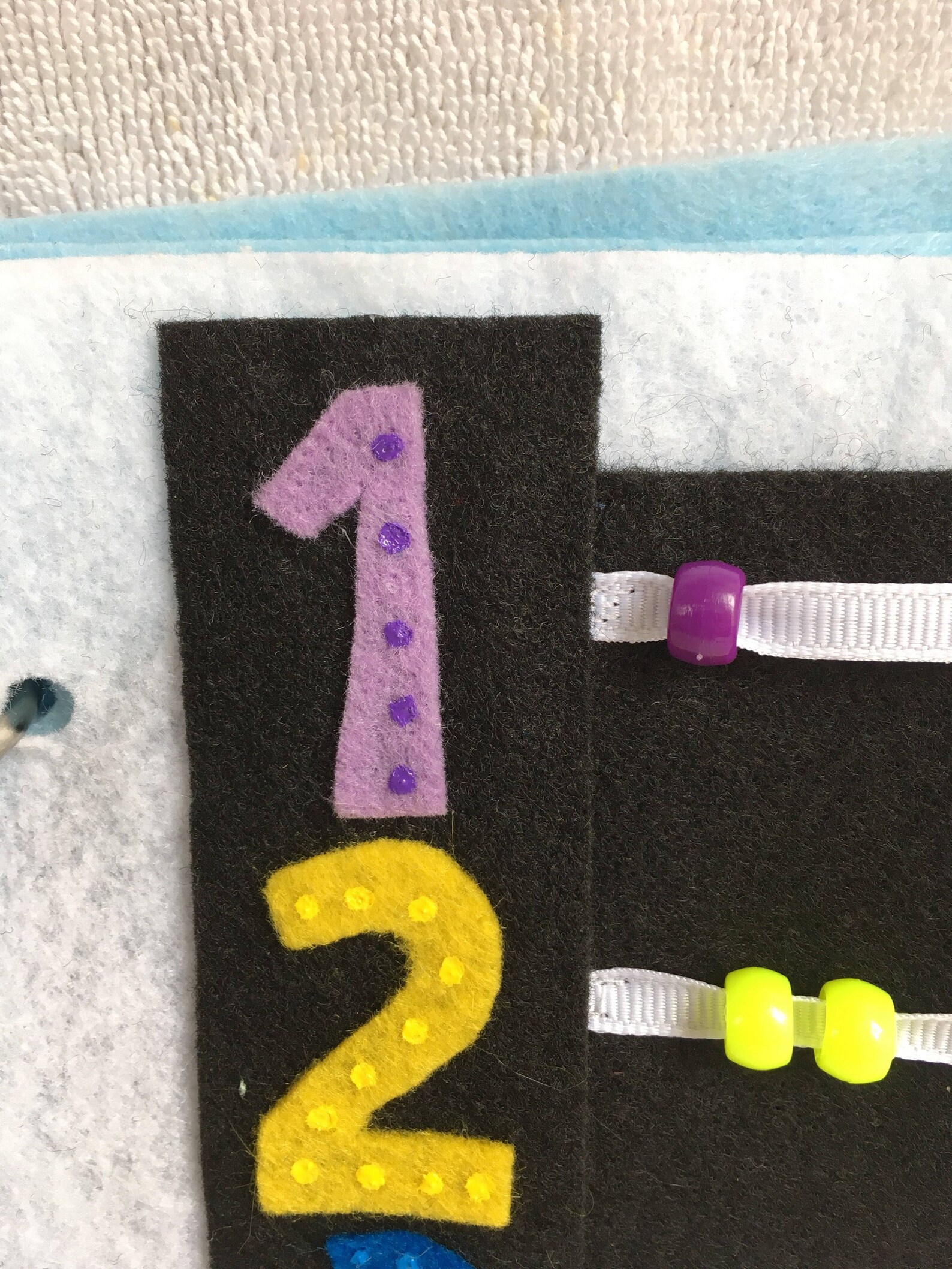 Felt Quiet Book Page-Bead Counting | Etsy