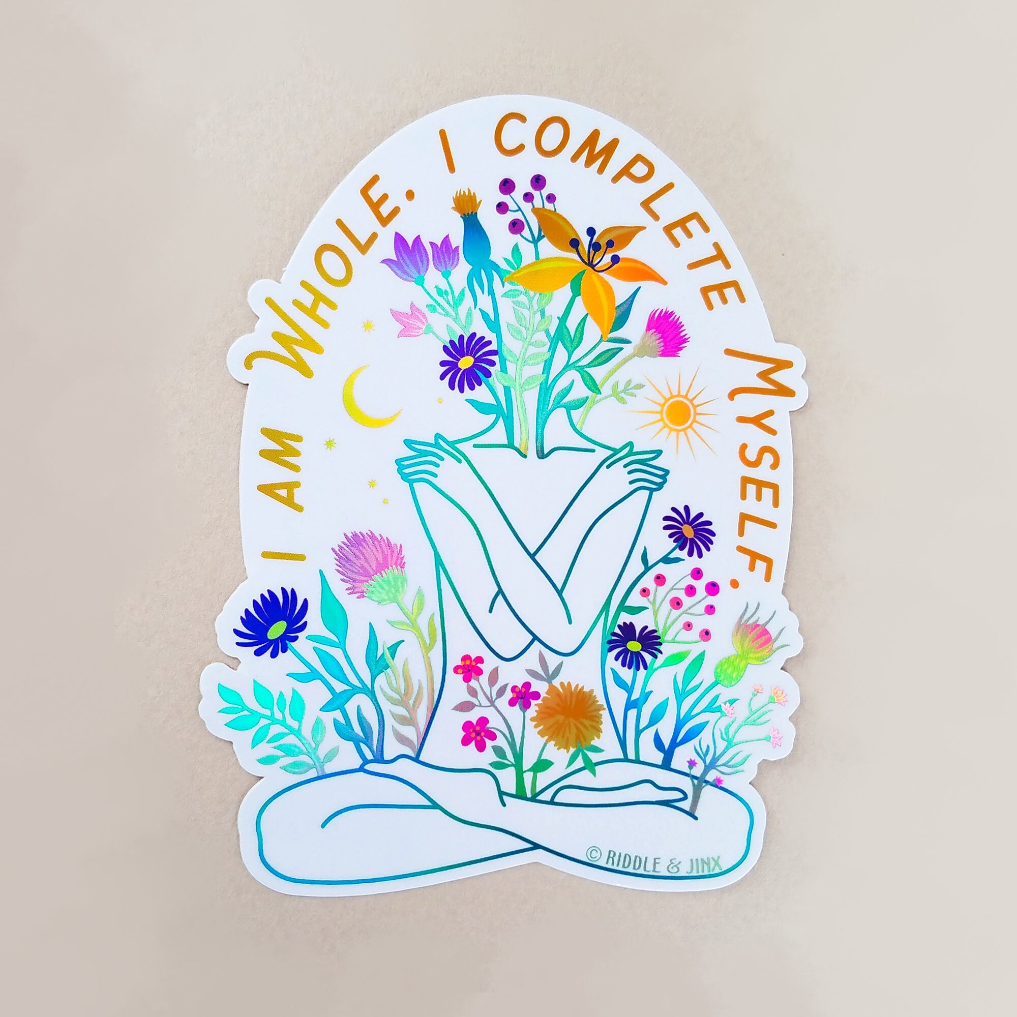 I Am Whole I Complete Myself Big Holographic Sticker | Etsy