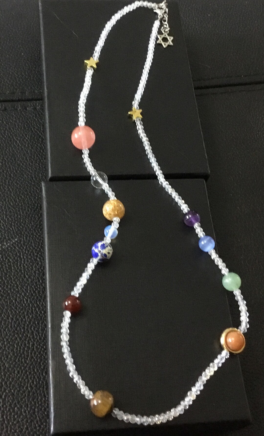 Solar System Necklace With Clear Crystal Beads - Etsy