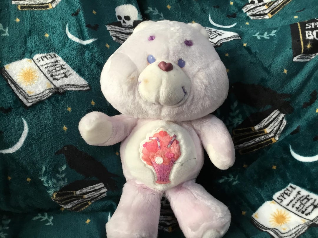 Vintage Care Bear Share Bear 1980s Milkshake on Belly 13 Inch - Etsy