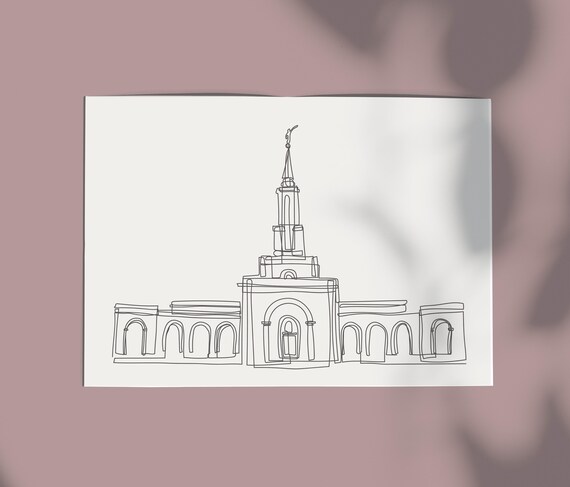 Sacramento Temple Continuous Line Drawing - Etsy