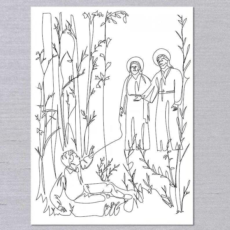 The First Vision Line Drawing - Etsy