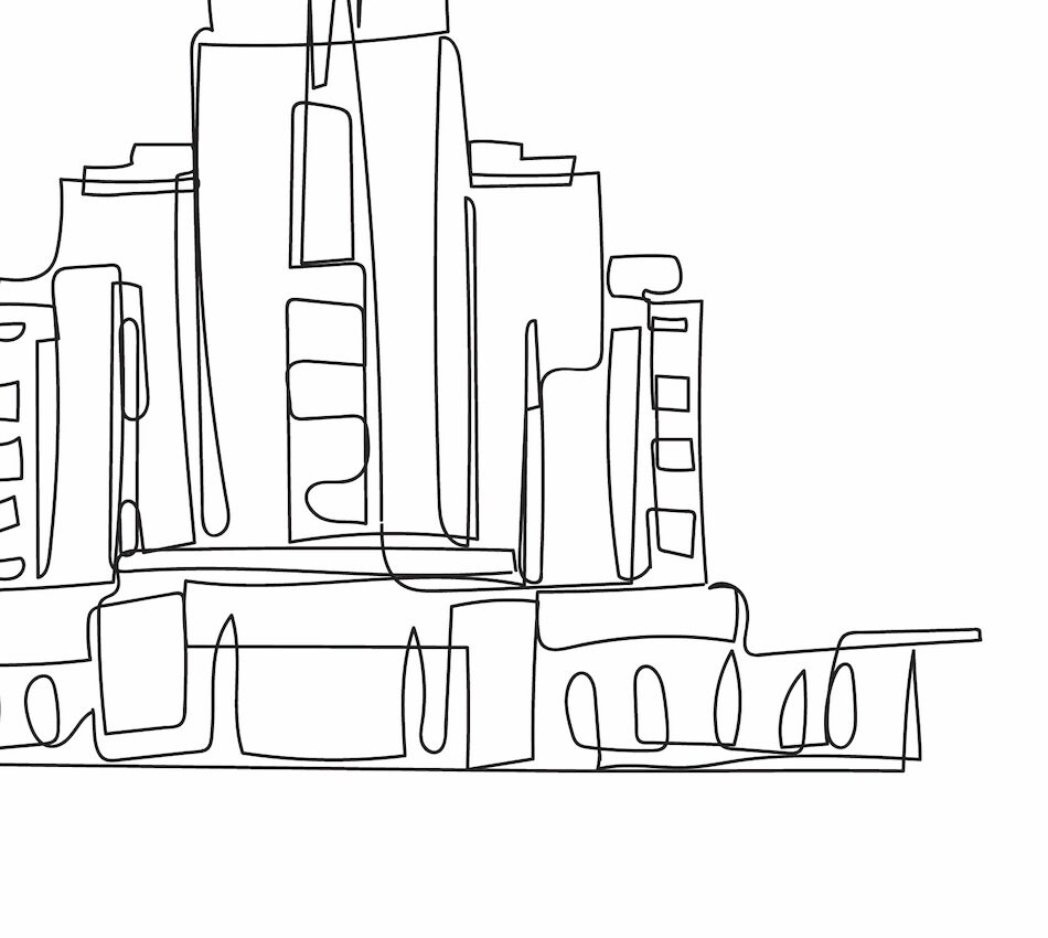 Rexburg Temple Continuous Line Drawing - Etsy