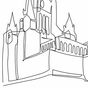 San Diego Temple Continuous Line Drawing - Etsy