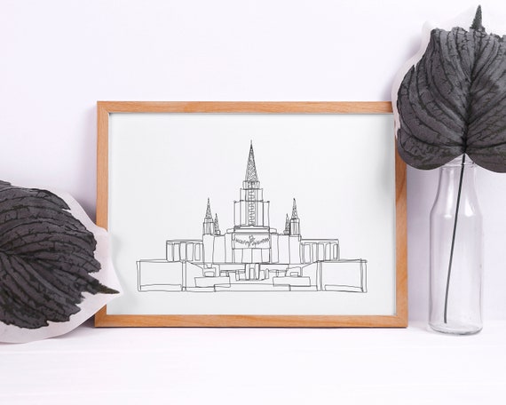 Oakland Temple Continuous Line Drawing | Etsy