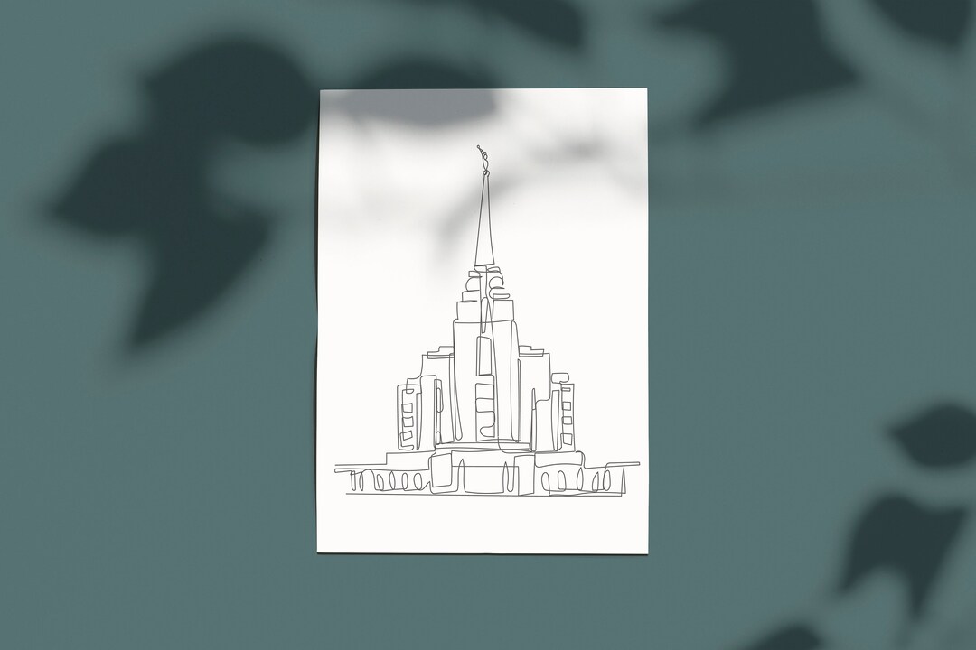 Rexburg Temple Continuous Line Drawing - Etsy