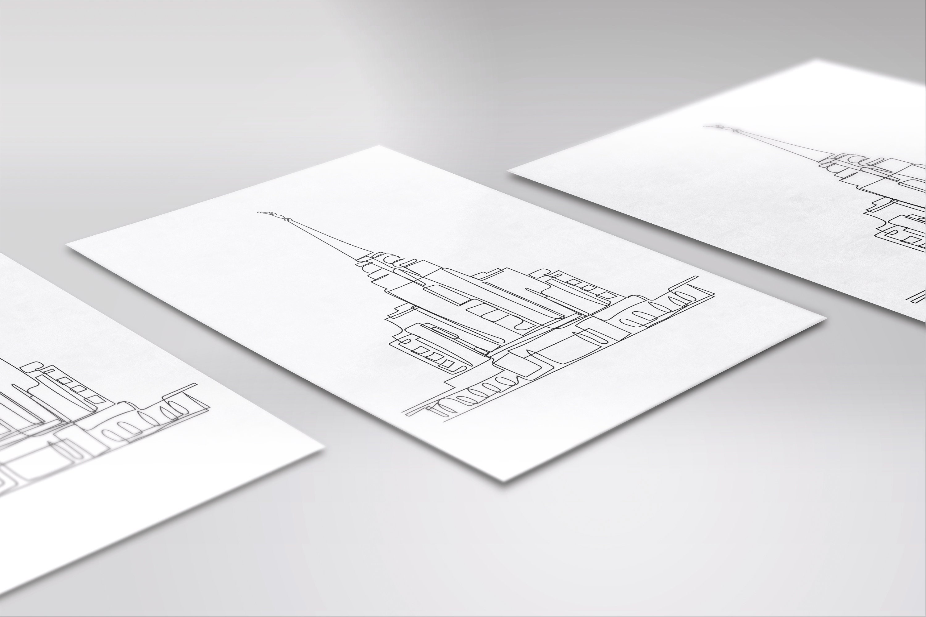 Rexburg Temple Continuous Line Drawing - Etsy