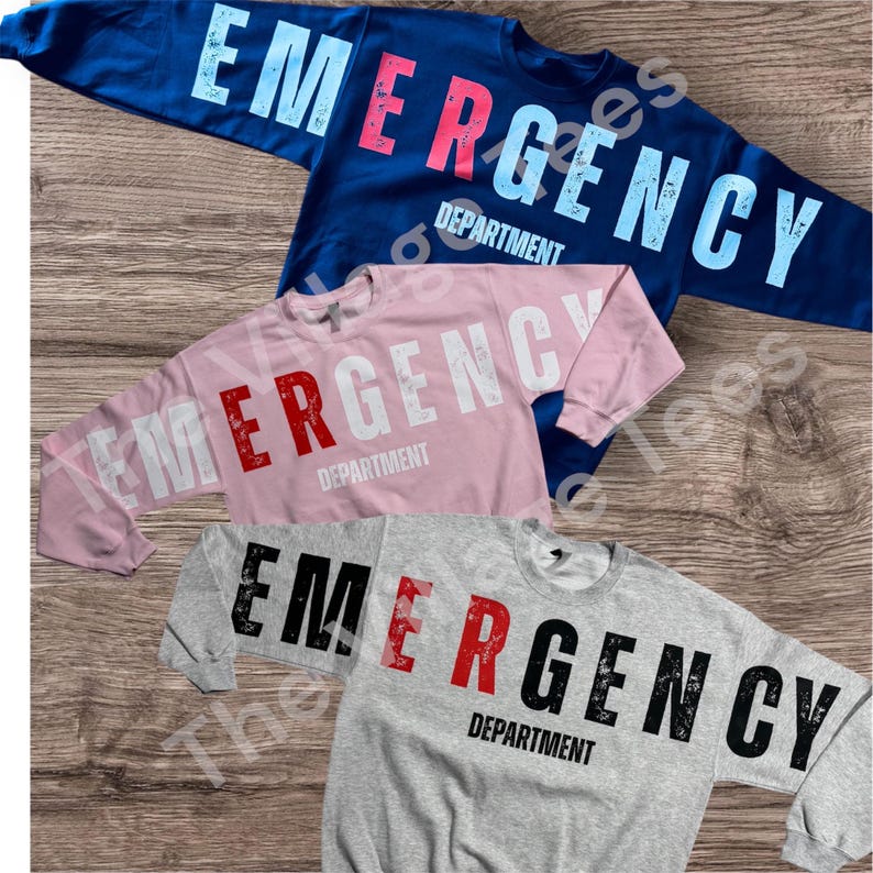 Emergency Department Crewneck Sweatshirt ER Registration Outpaitent ...