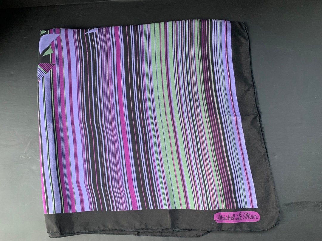 1980s Vintage Authentic Michel Lebrun Paris 30" Square Silk Scarf ...