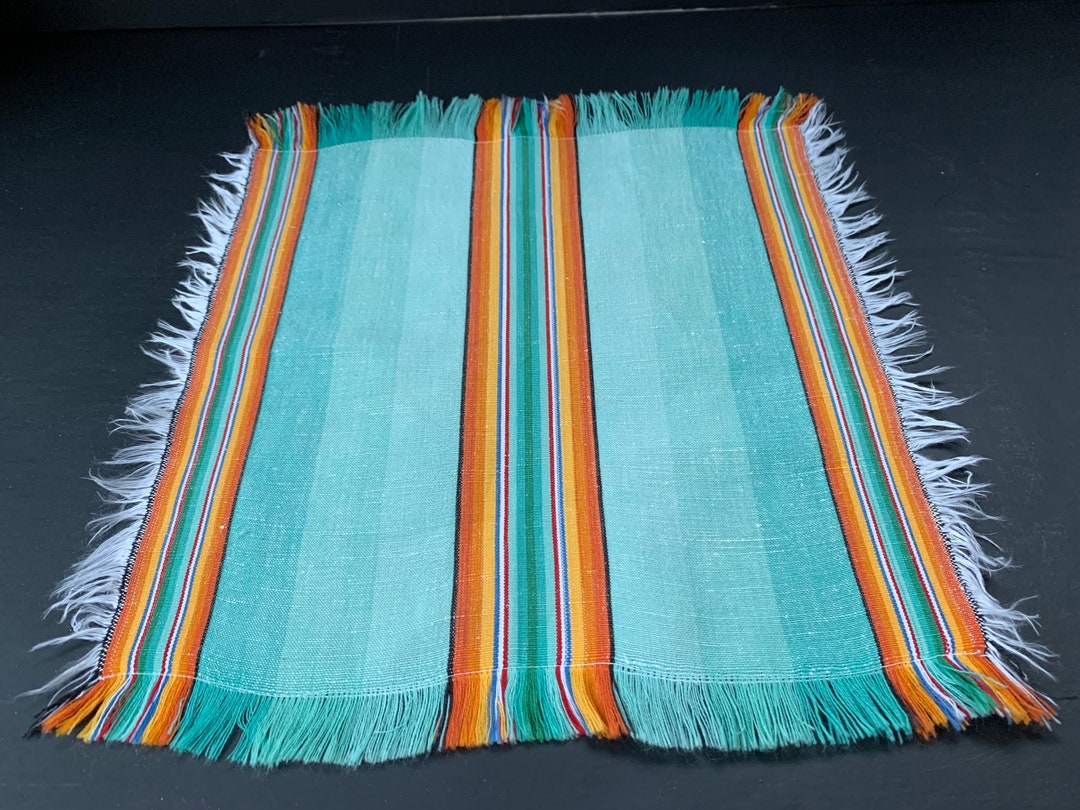 Authentic Vintage Hand Woven Serape Striped Mexican Napkin From the ...