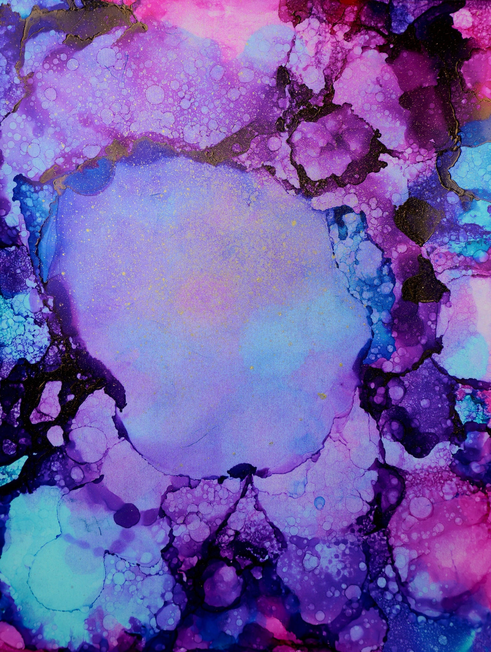 Night Sky/original Abstract Art/ Alcohol Ink/ Galaxy - Etsy