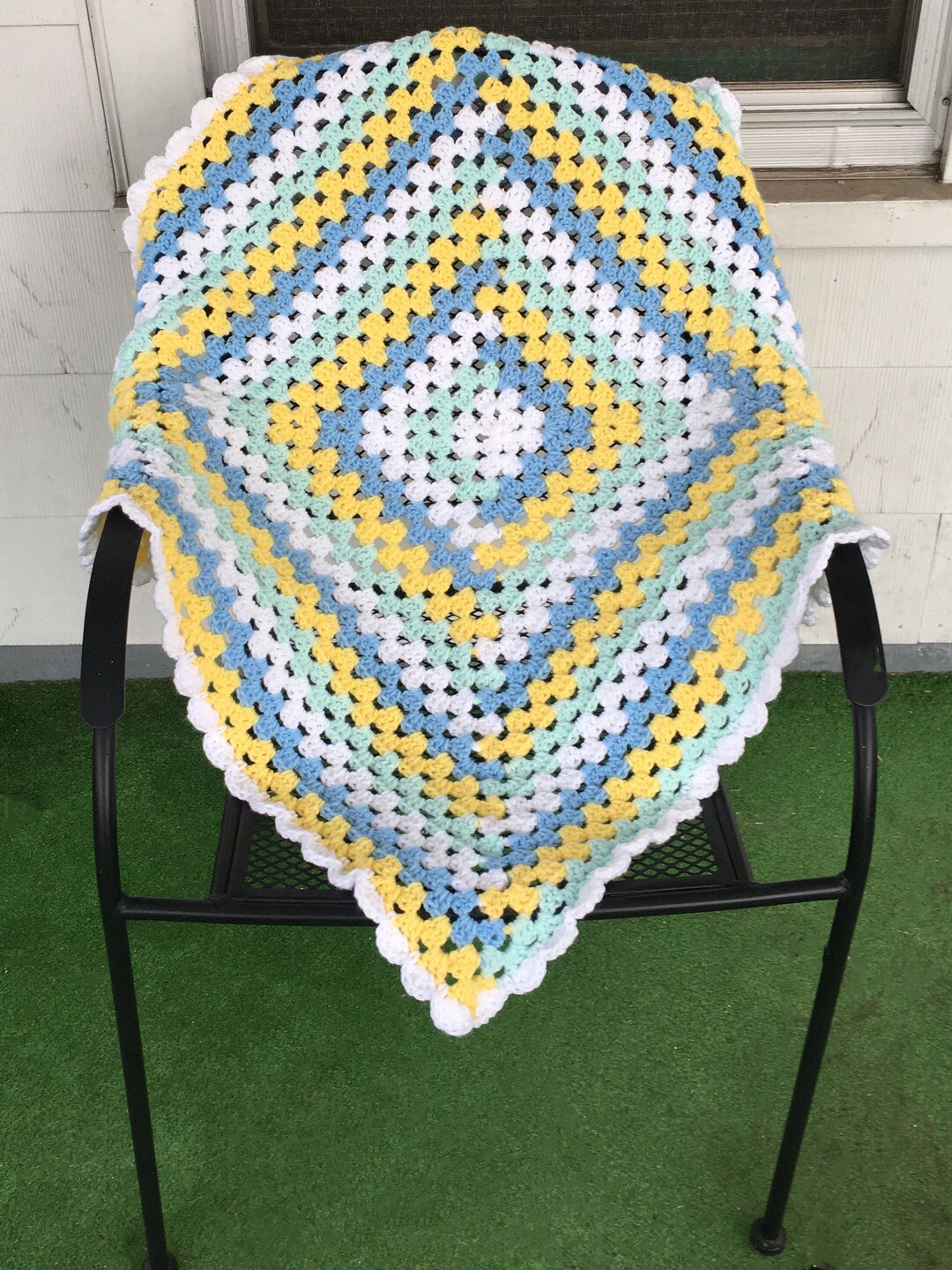 Crochet Log Cabin Granny Square Baby Blanket Pattern - Etsy