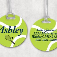 Tennis Bag Tag, Personalized Tennis Tag, Tennis Team Gifts ...