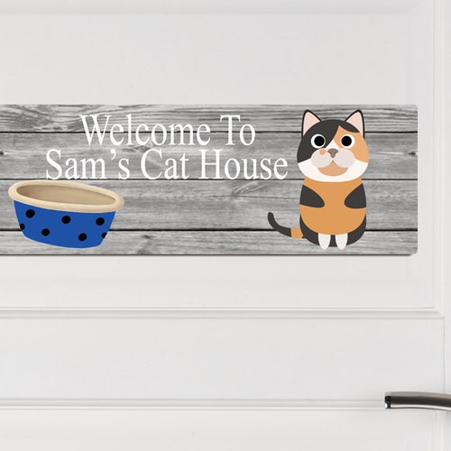 Personalized Cat Name Sign Cat House Aluminum Door Sign Gift - Etsy