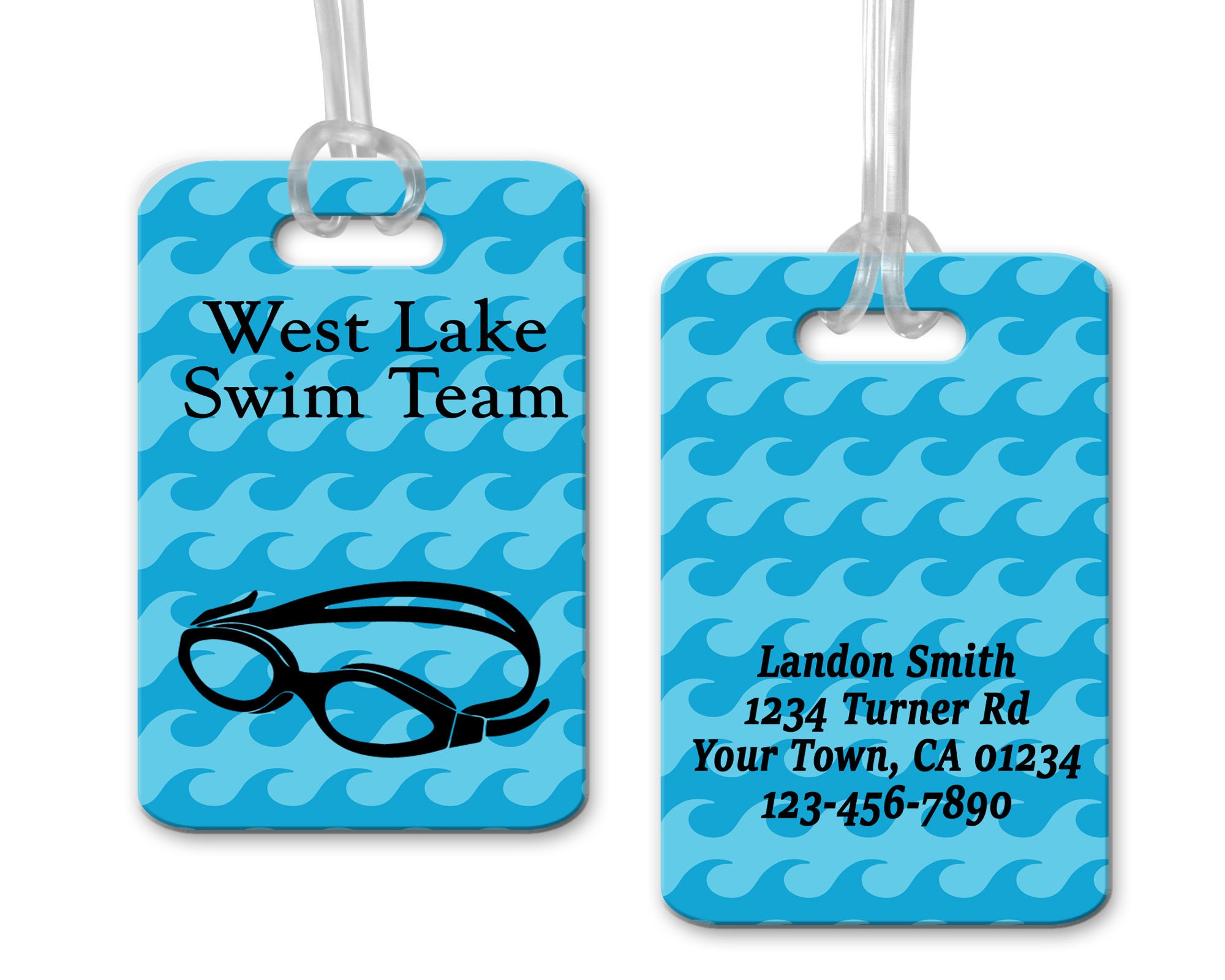 Swimming Luggage Tag Personalized Bag Tag Swim Team Bag Tag - Etsy