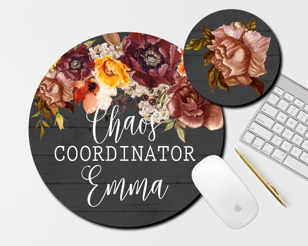 Personalized Mouse Pad, Custom Floral Mouse Pad, Office Decor, Mouse ...