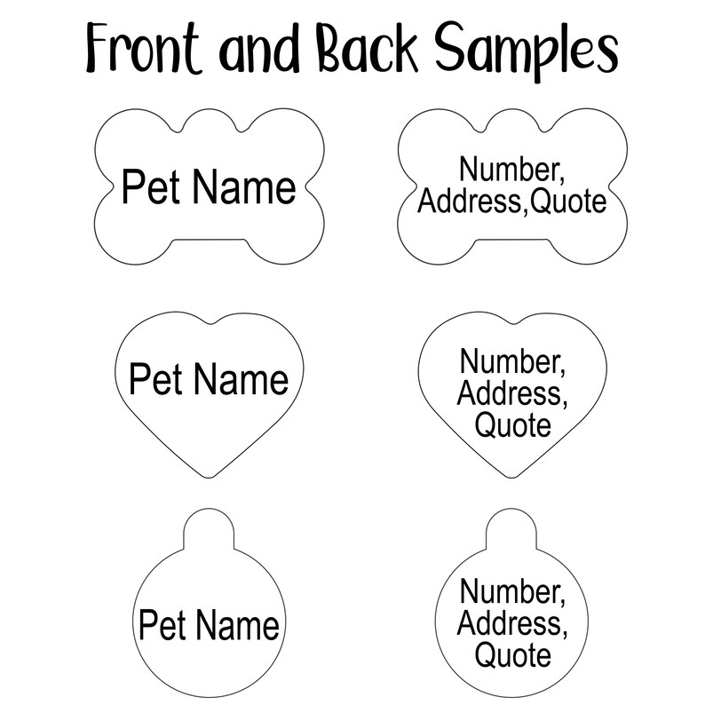 Wood Grain Pet ID Tag Pet Name Tag Custom Pet Tag Heart Pet - Etsy