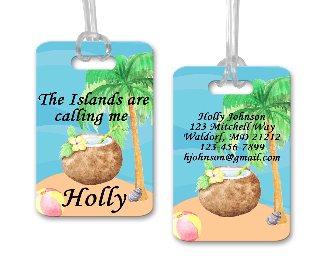 Beach Bag Tag, Vacation Luggage Tag, Summer Vacation Tag, Travel Bag Tag, Backpack Tag, Girls ...