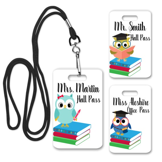 Personalized Lanyard Hall Pass Teacher Lanyard Classroom - Etsy